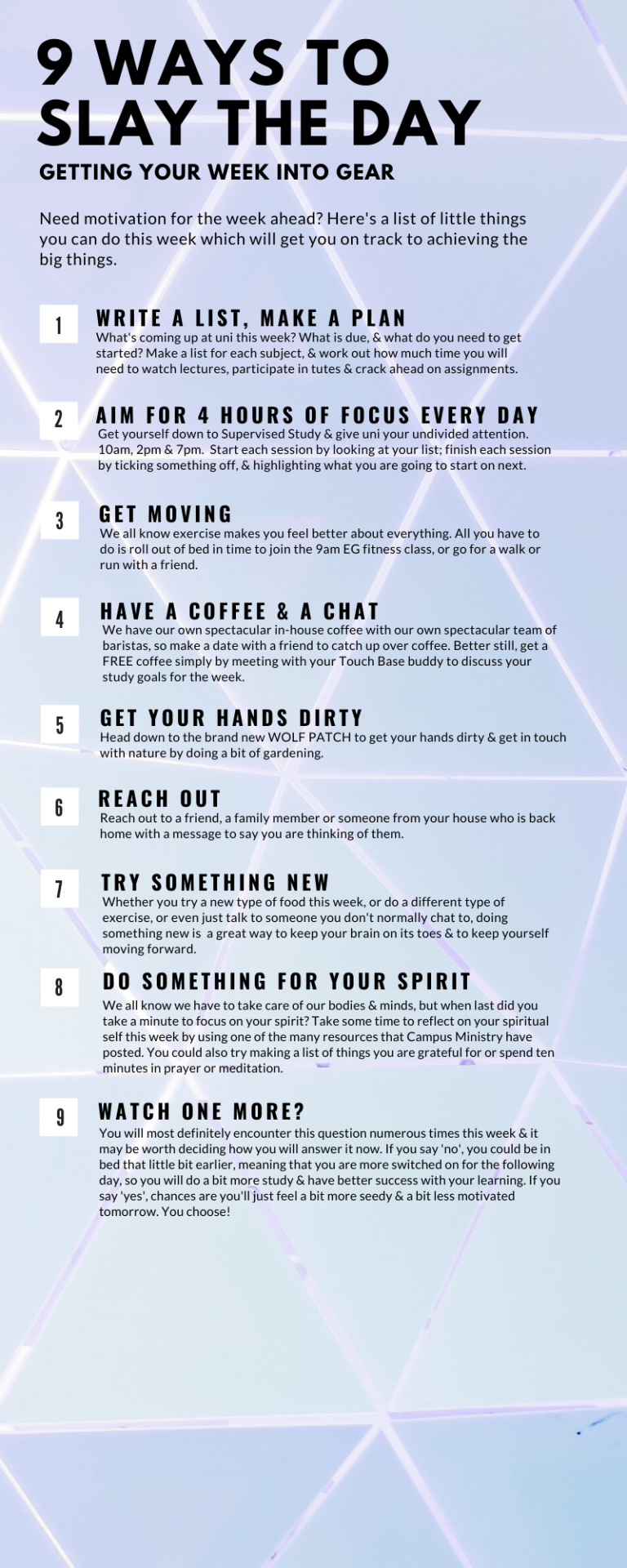 9 ways to slay the day | Aquinas College